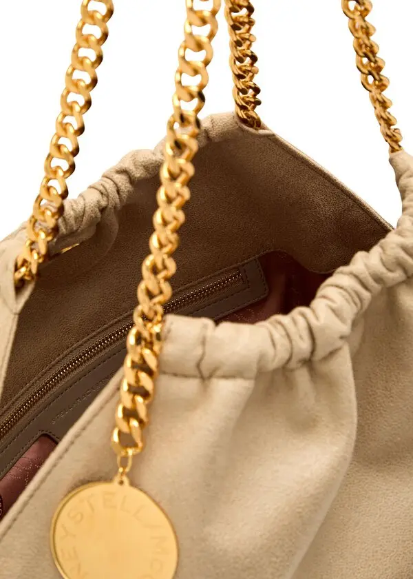 Stella McCartney Falabella Drawstring Faux Suede Tote - Cream