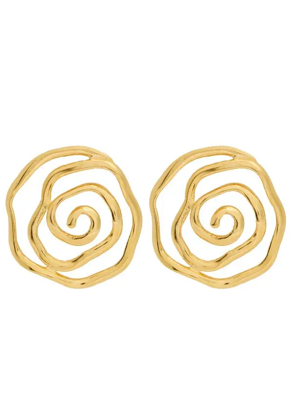 LYNYER Floral Vortex Drop Earrings - Gold