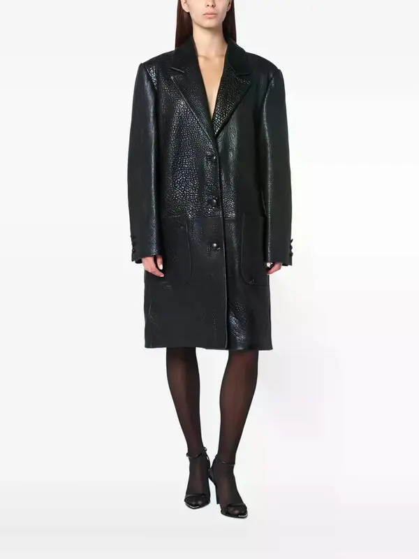 CASSELL Buttoned Leather Coat