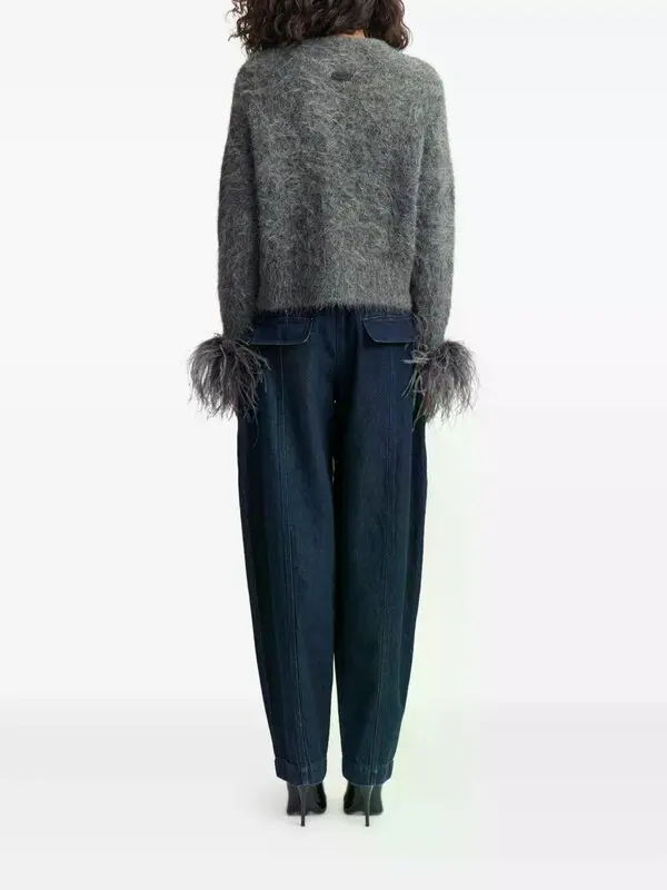 16Arlington Feather-trim Knitwear - Grey