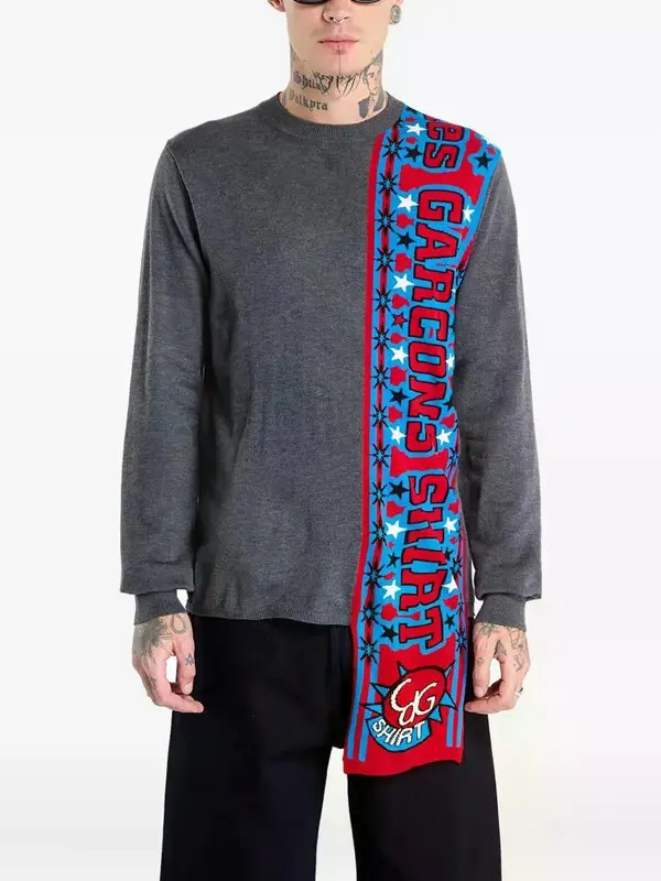 Comme Des Garçons Scarf-detailed Top - Grey