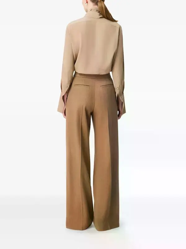 Another Tomorrow Wide Leg Pleated Trousers