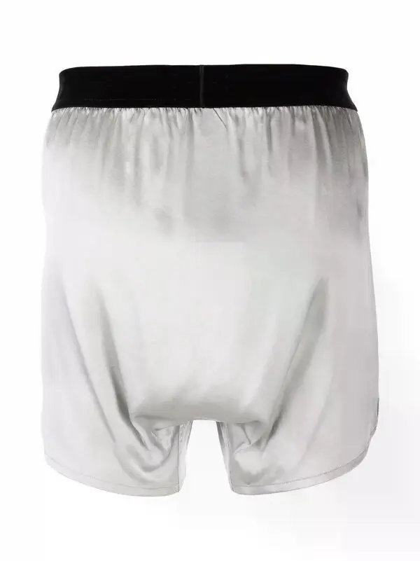 TOM FORD Logo-waistband Silk Boxers - Grey