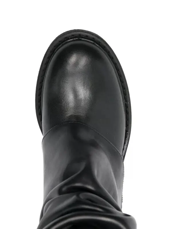 METISSE Ruched Leather Boots