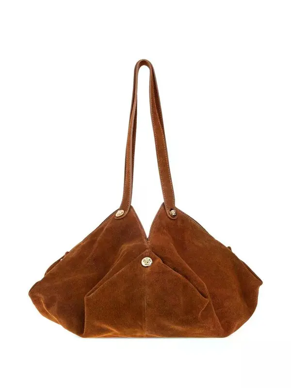 Versace Protea Suede Shoulder Bag - Brown