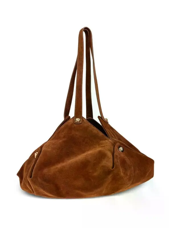 Versace Protea Suede Shoulder Bag - Brown