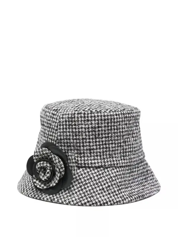 Ermanno Scervino Houndstooth Bucket Hat - Grey