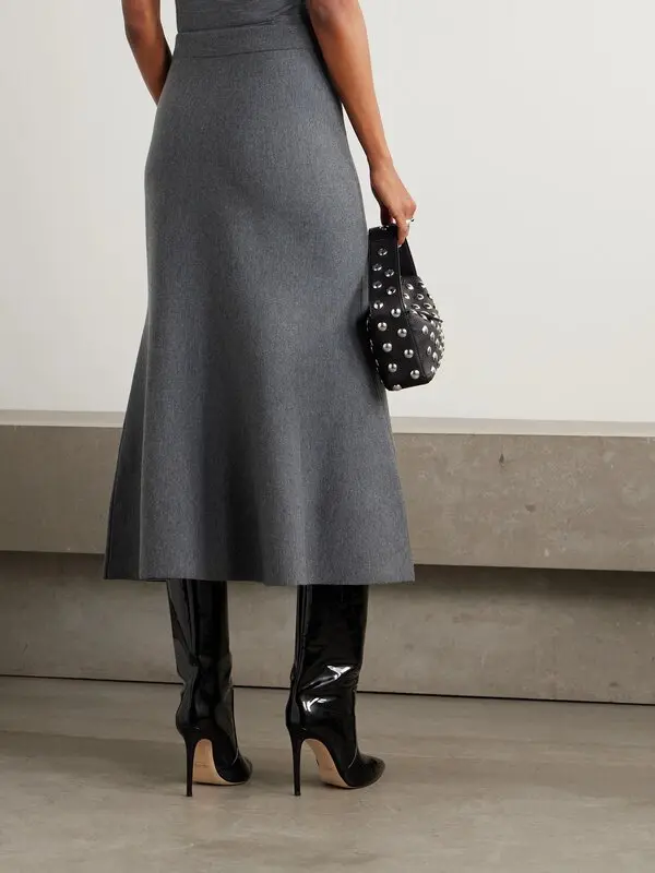 Simkhai Atwood Wool Midi Skirt - Gray
