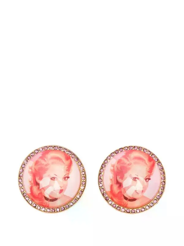 CHOPOVA LOWENA Portrait Rhinestone-embellished Hair Clips - Gold