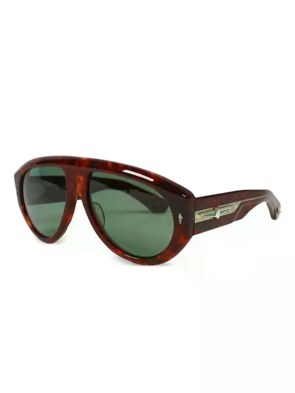 JACQUES MARIE MAGE Shield-frame Tortoiseshell Sunglasses