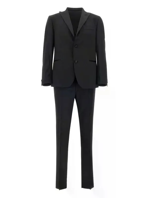 MARCHESANI Satin-trims Three-piece Single-breasted Suit