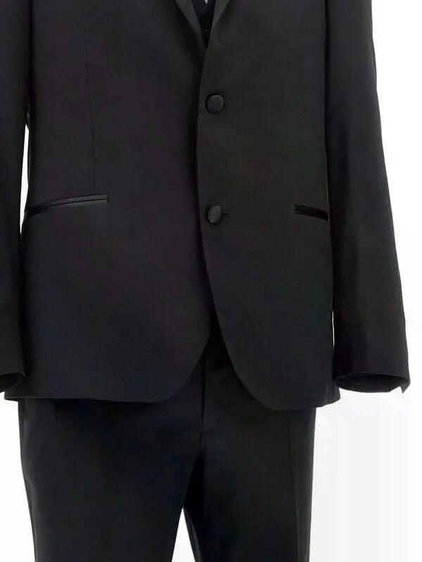 MARCHESANI Satin-trims Three-piece Single-breasted Suit