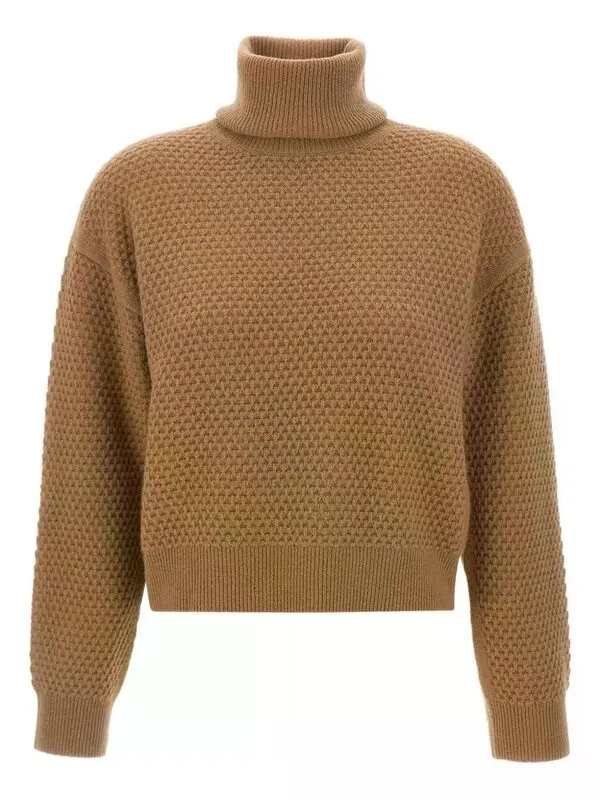 Max Mara Honeycomb High-collar Sweater
