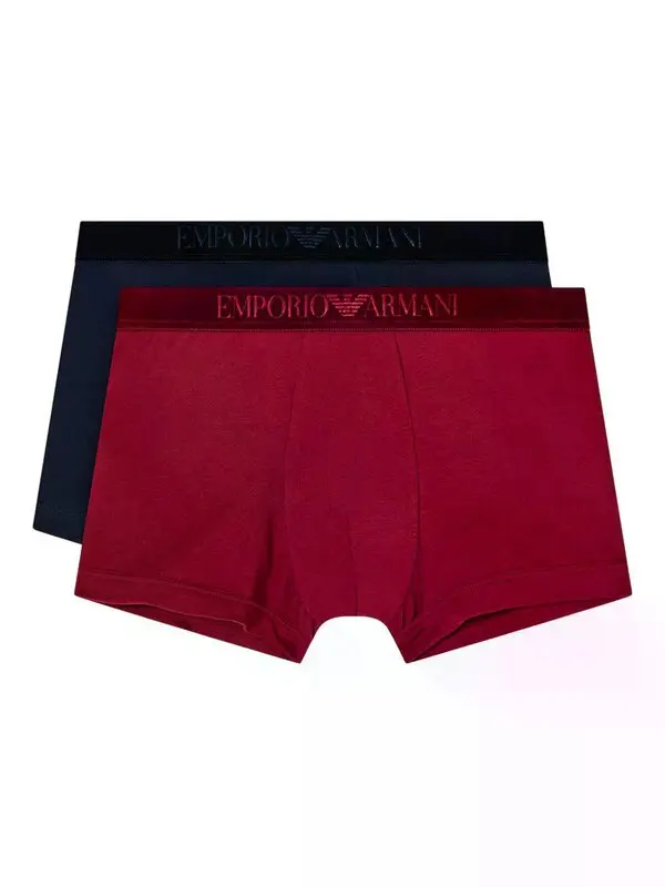 Emporio Armani Elasticated Logo Boxers - Red