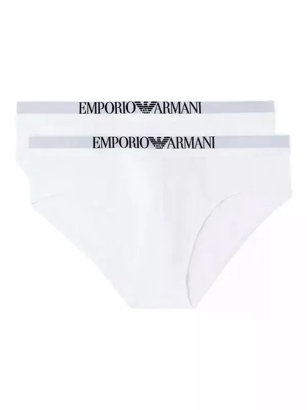 Emporio Armani Logo-band Briefs - White