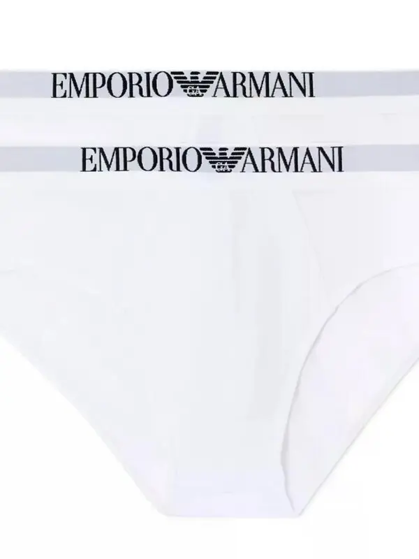 Emporio Armani Logo-band Briefs - White
