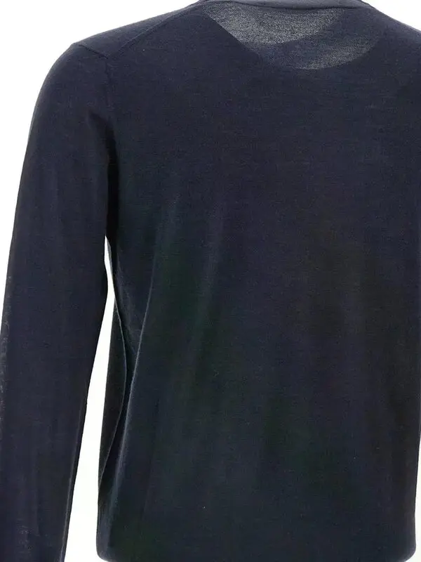 KANGRA Crew Neck Ribbed Wool Knit Sweater