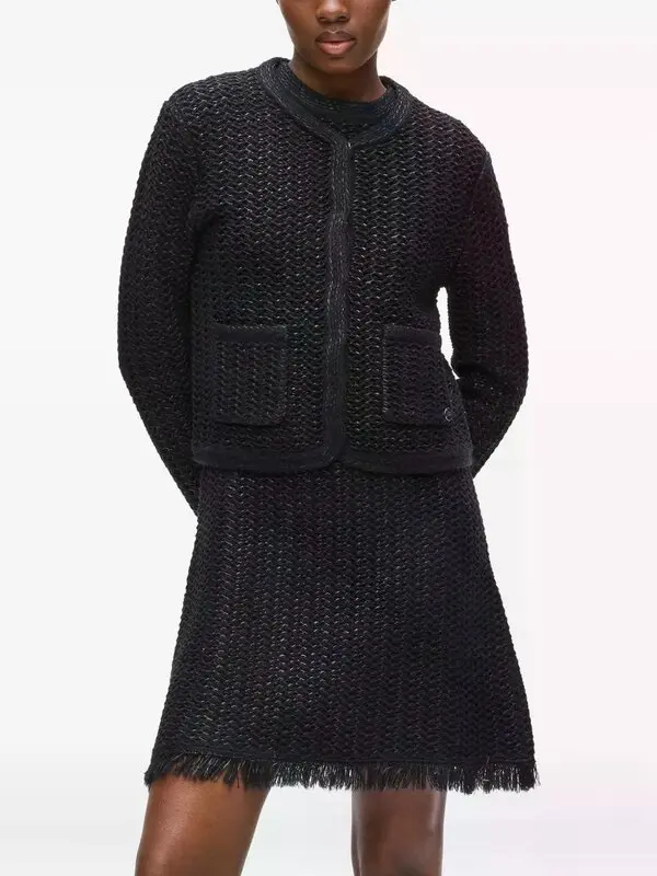 Karl Lagerfeld Tweed Frayed Jacket
