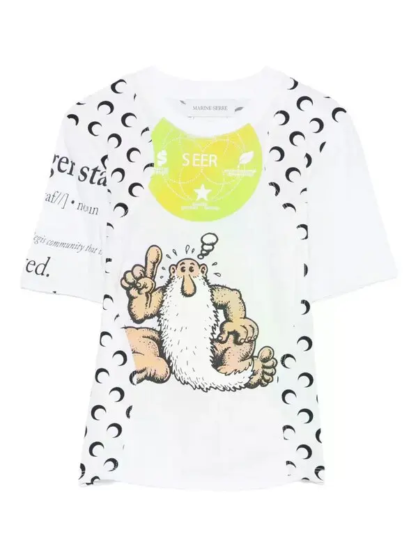 MARINE SERRE Graphic-print T-shirt - White
