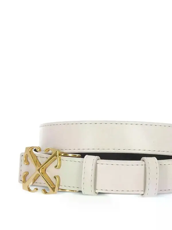 Off-White Signature Arrows Motif Buckle Leather Belt - Neutrals