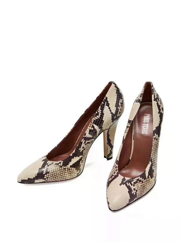Paris Texas 100mm Elsa Snake-print Pumps - Neutrals