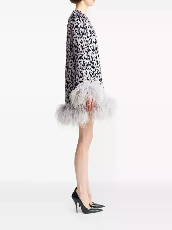 16Arlington Hodi Devoré Feather Mini Dress