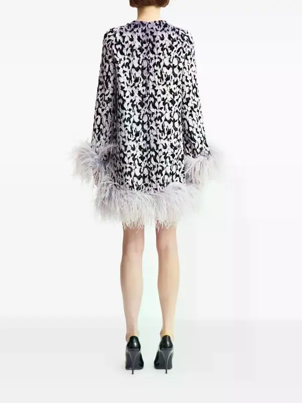 16Arlington Hodi Devoré Feather Mini Dress