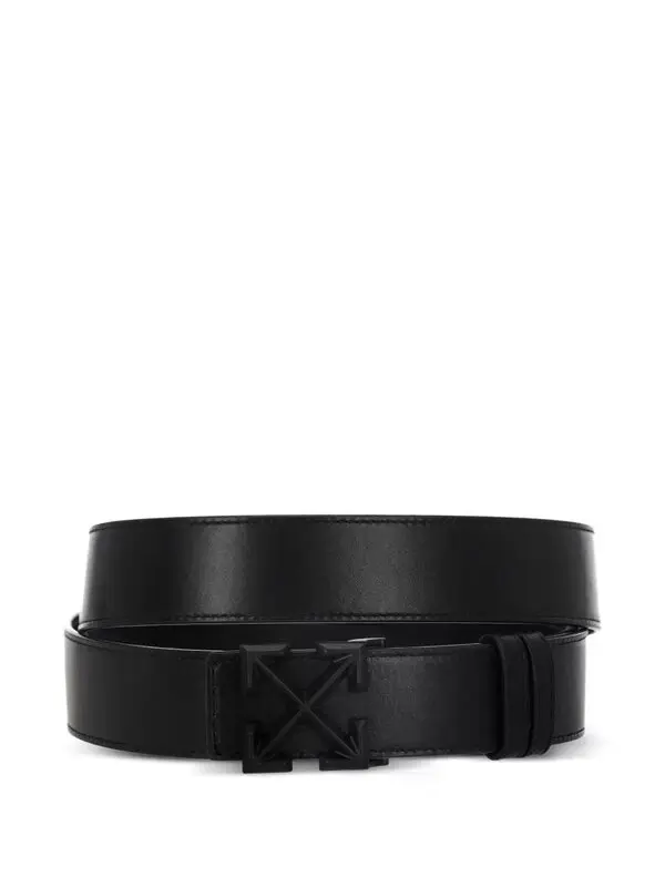 Off-White Arrow Buckle Leather Belt - Black