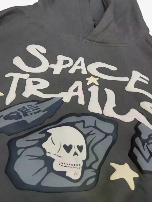 BROKEN PLANET Graphic-printed Hoodie - Grey