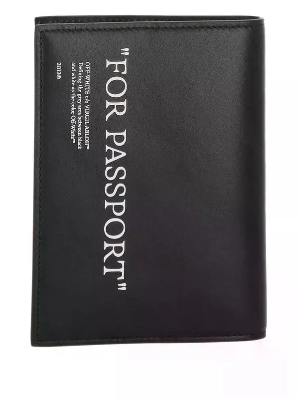 Off-White Passport Leather Wallet - Black