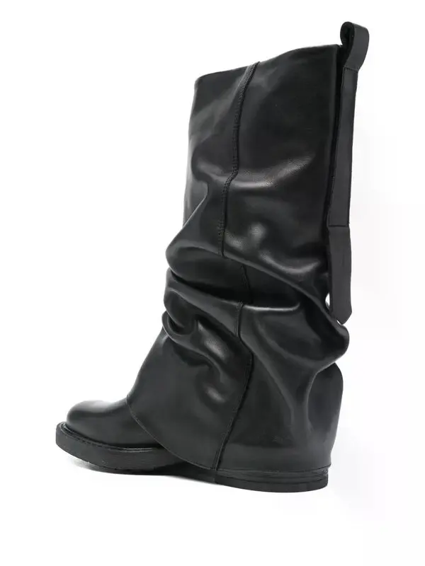 METISSE Ruched Leather Boots