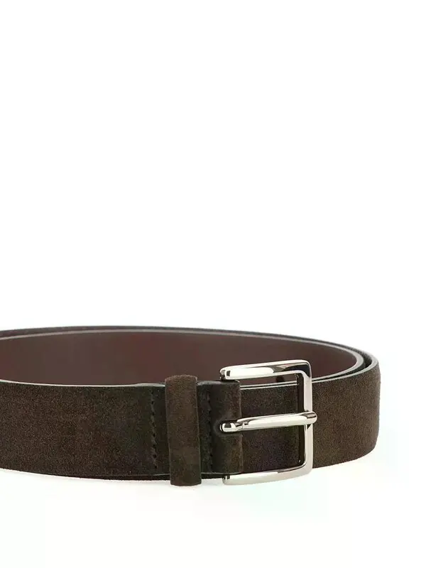 ORTIGNI Amalfi Suede Belt With Logo Buckle