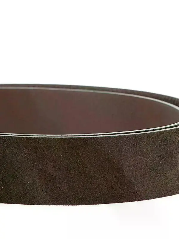 ORTIGNI Amalfi Suede Belt With Logo Buckle
