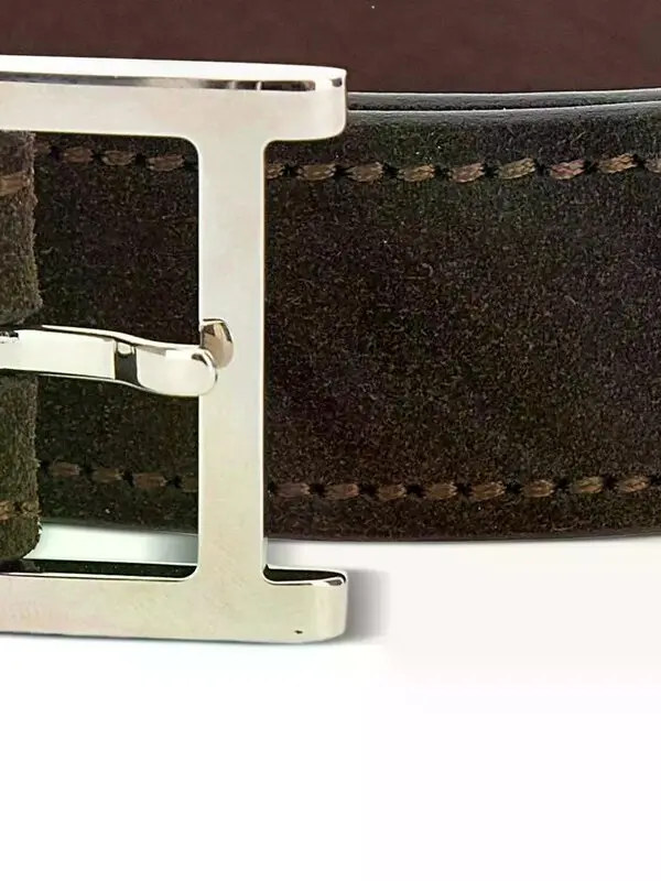 ORTIGNI Rectangular Buckle Leather Belt