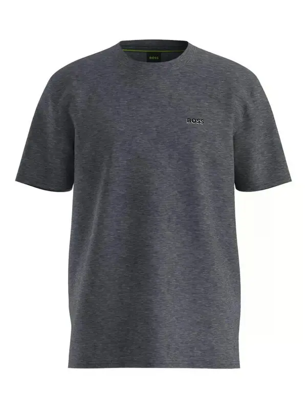 BOSS Logo-embroidered Cotton T-shirt - Grey