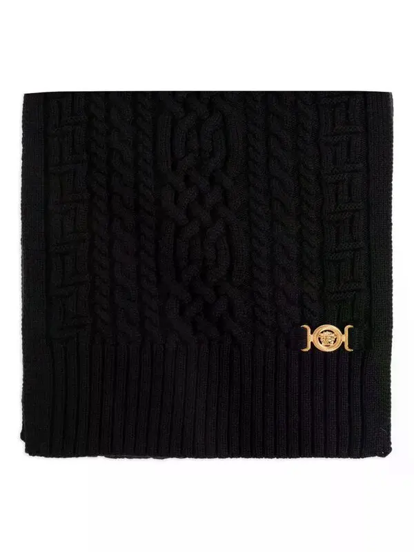 Versace Cable-knit Virgin-wool Scarf