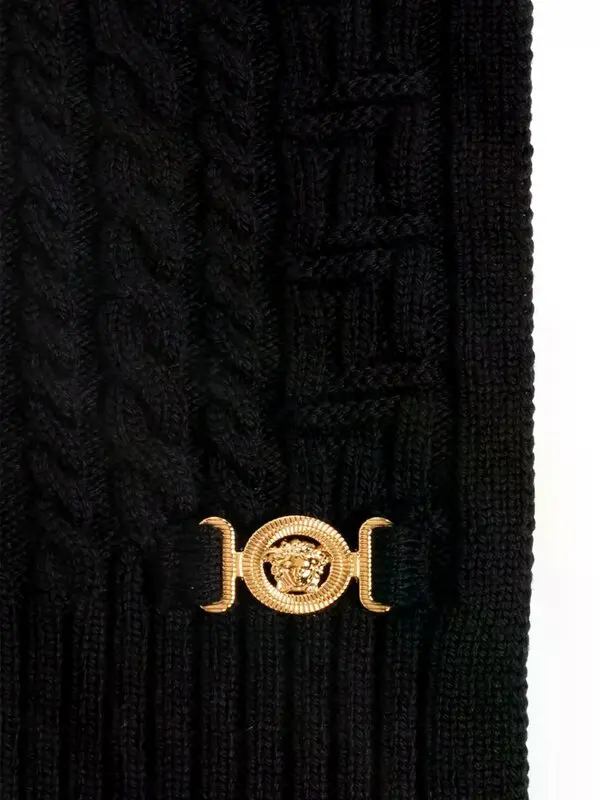 Versace Cable-knit Virgin-wool Scarf