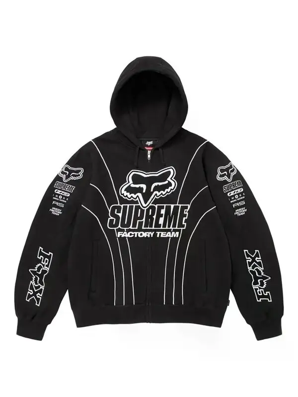 Supreme X Fox Racing® Zip-Up Hoodie - Black | Editorialist