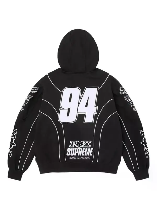 Supreme X Fox Racing® Zip-Up Hoodie - Black | Editorialist