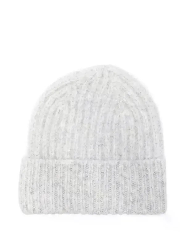 Closed Ribbed-knit Beanie - Grey