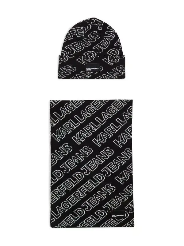 Karl Lagerfeld Monogram Scarf Set