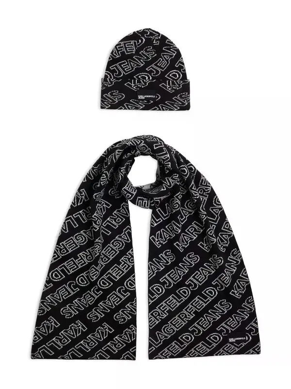 Karl Lagerfeld Monogram Scarf Set