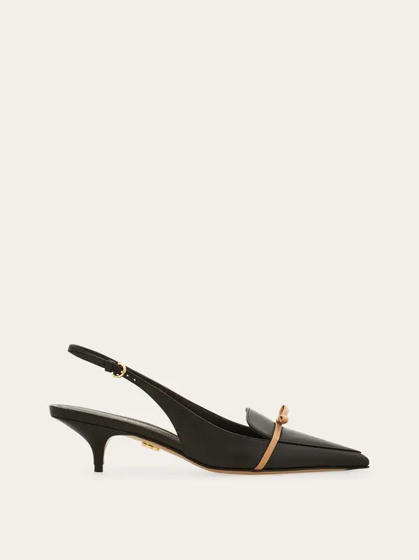 FERRAGAMO Slingback With Bow Detail - Brown