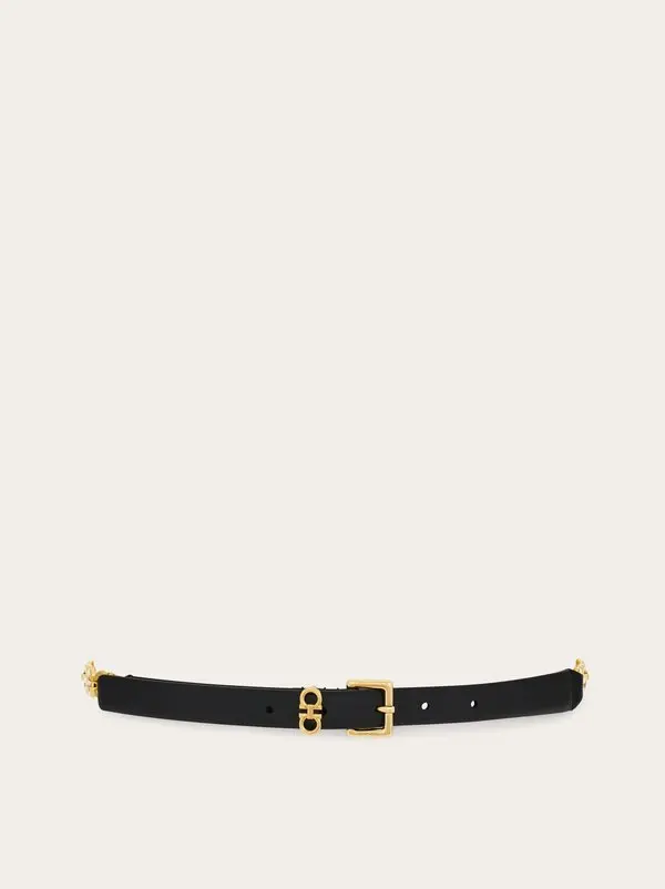 FERRAGAMO Gancini Chain Belt - Black