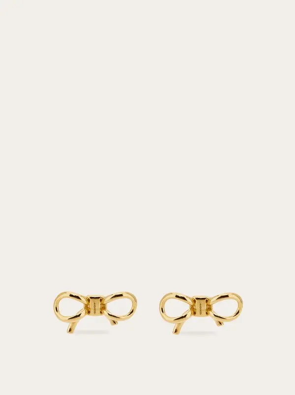 FERRAGAMO Bow Stud Earrings - Gold
