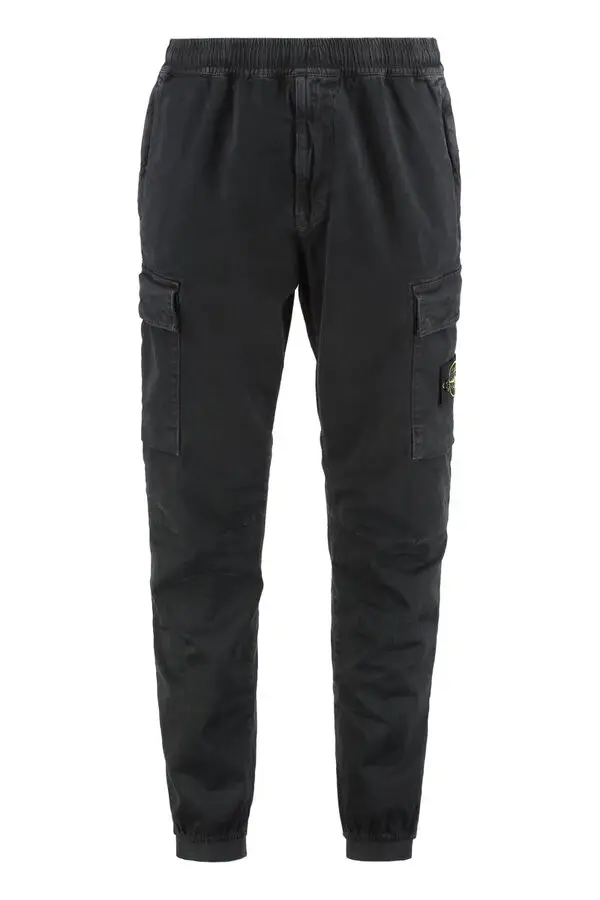 Stone Island Cotton Cargo Pants - Black