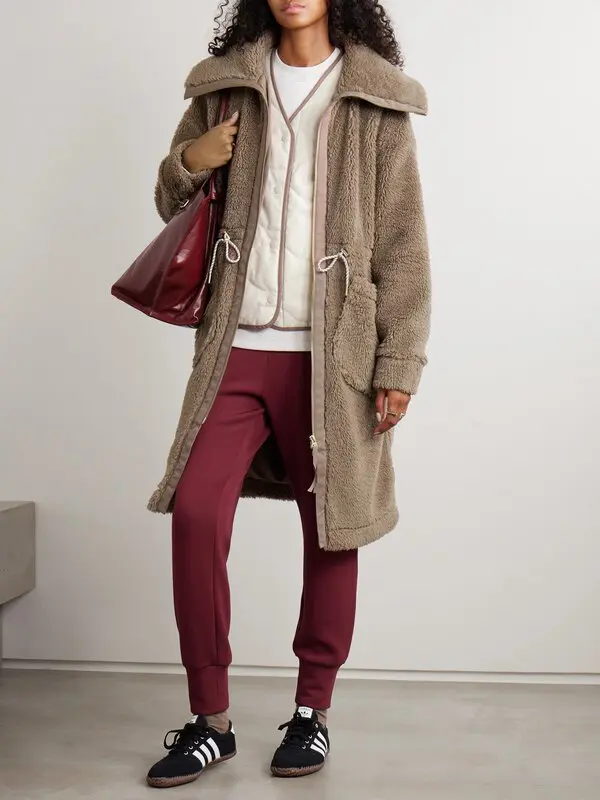 Varley Logan Oversized Fleece Coat - Brown