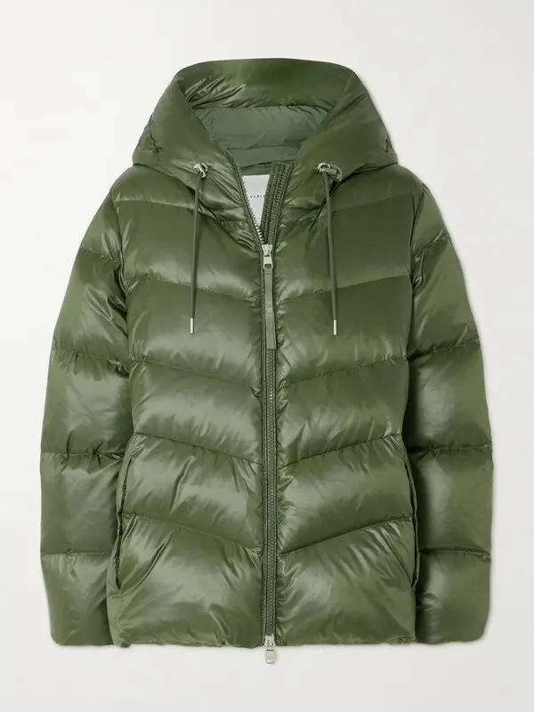 Varley Madelina Hooded Quilted Down Jacket - Green
