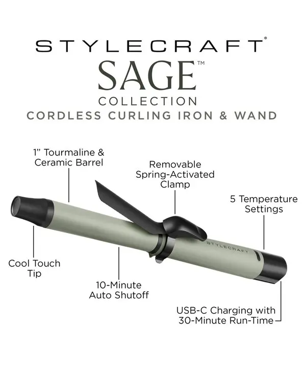 STYLECRAFT Sage Cordless Curling Wand