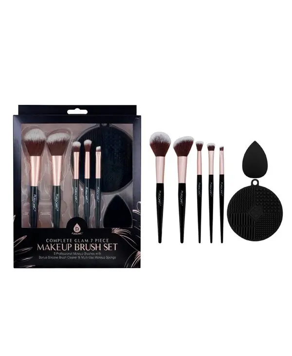 PURSONIC Complete Glam 7-piece Makeup Brush Set - Black